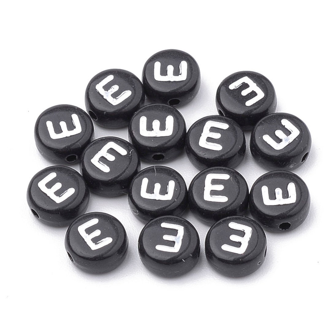 Letter E Beads, 7mm Round Alphabet Beads - Etsy