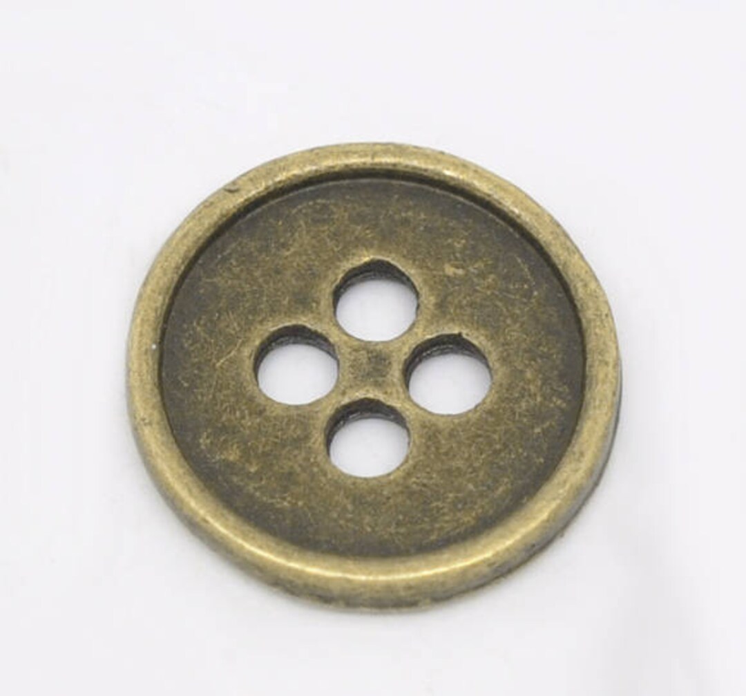 50 Antique Bronze Metal Buttons 13mm - Etsy