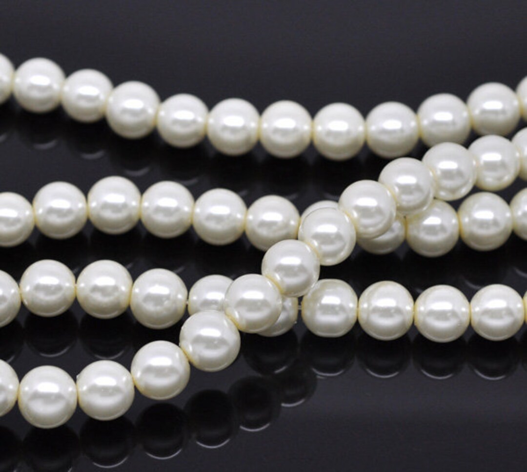 Ivory Glass Pearl Beads 3mm 4mm 6mm 8mm 10mm 12mm 14mm - Etsy