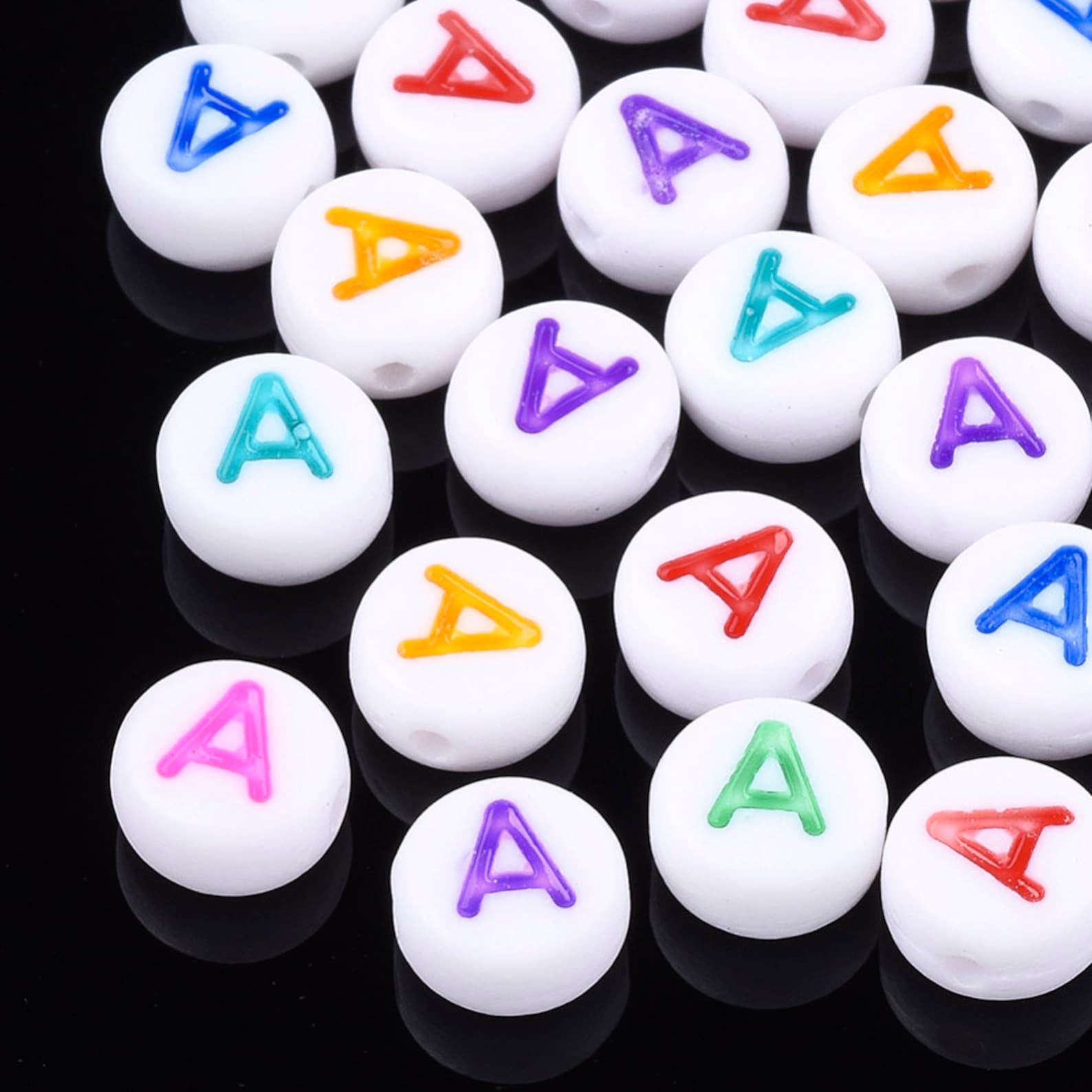 Letter A Acrylic Alphabet Beads Assorted Colors Letter A - Etsy