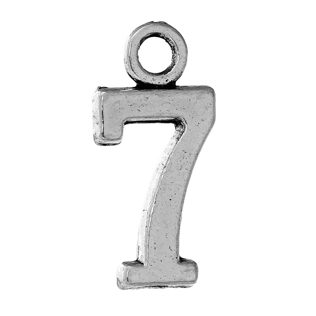 10 Number 7 Charms, Number Seven Charms - Etsy