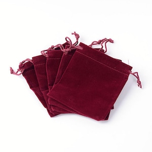 Dark Red Velvet Pouches 12cm X 10cm - Etsy
