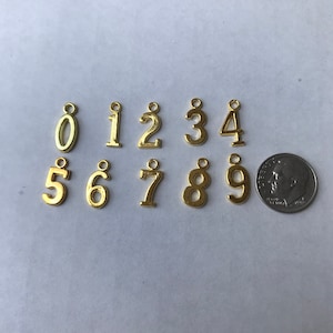 Number Charms Gold Tone - Etsy