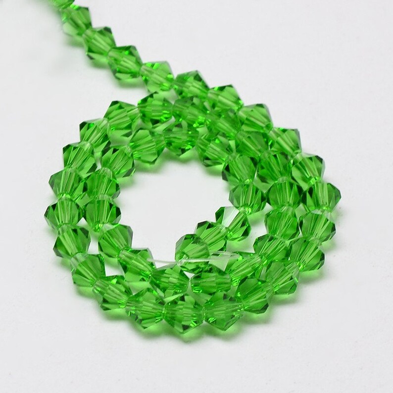 6mm Green Bicone Glass Beads Strands - Etsy