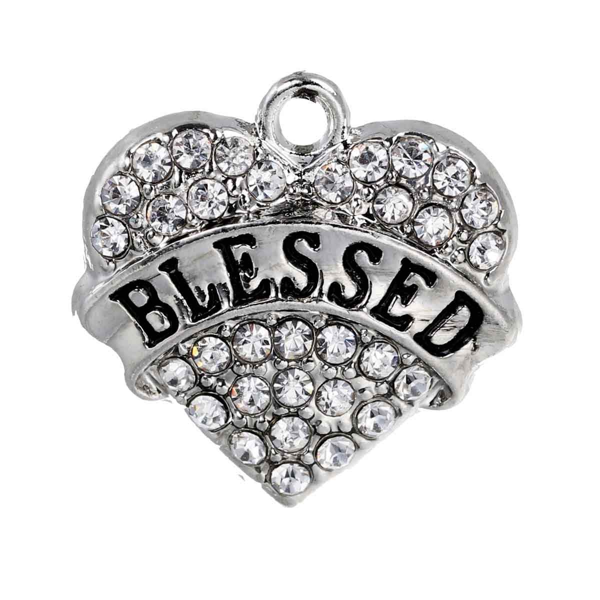 2 Blessed Charms Rhinestone Blessed Pendant 20mm Rhinestone | Etsy