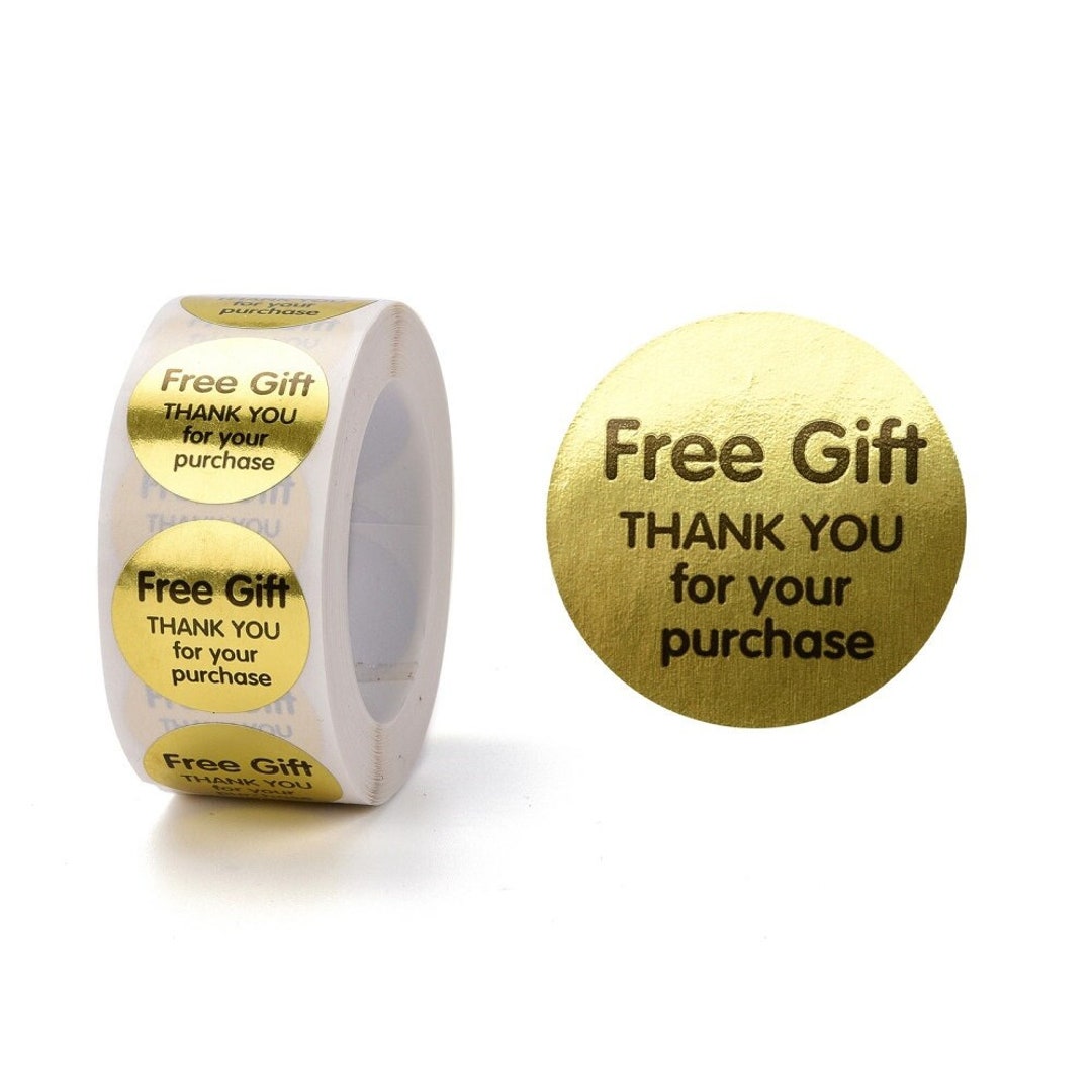 Free Gift Stickers Customer Appreciation Round Gold Gift - Etsy