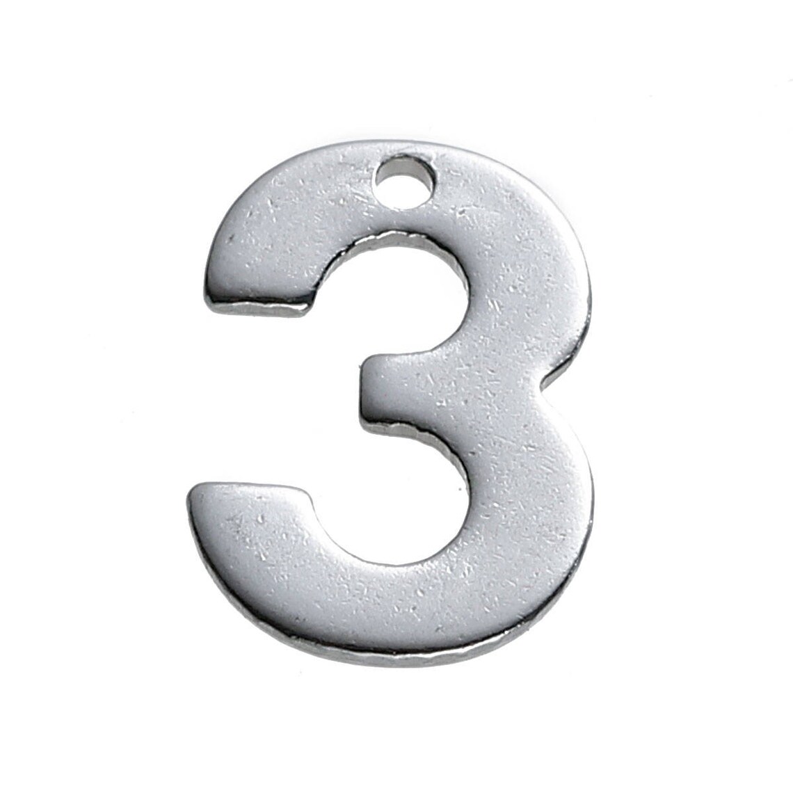 25 Number 3 Charms Stainless Steel Number Three Charms 11mm - Etsy