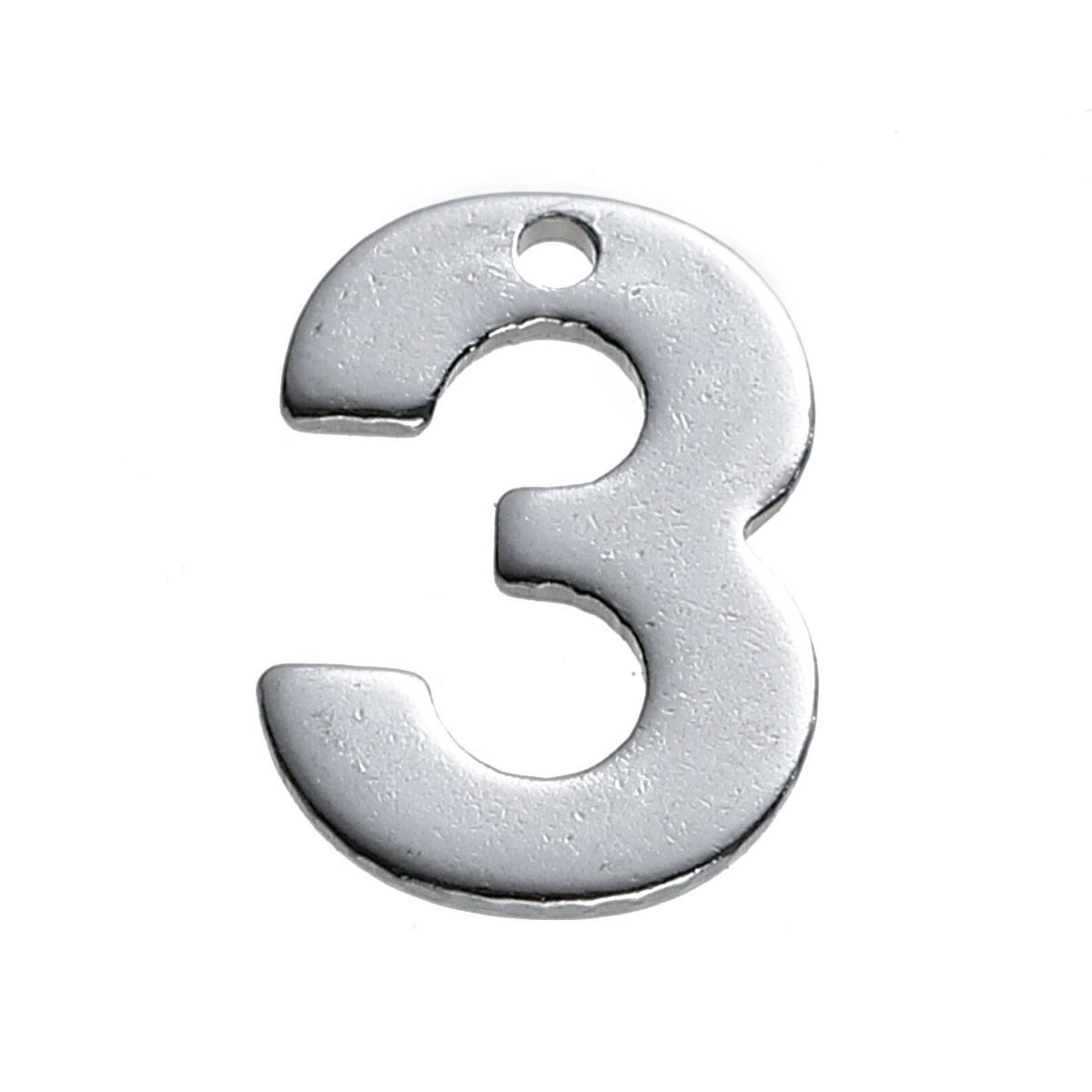 25 Number 3 Charms Stainless Steel Number Three Charms 11mm - Etsy