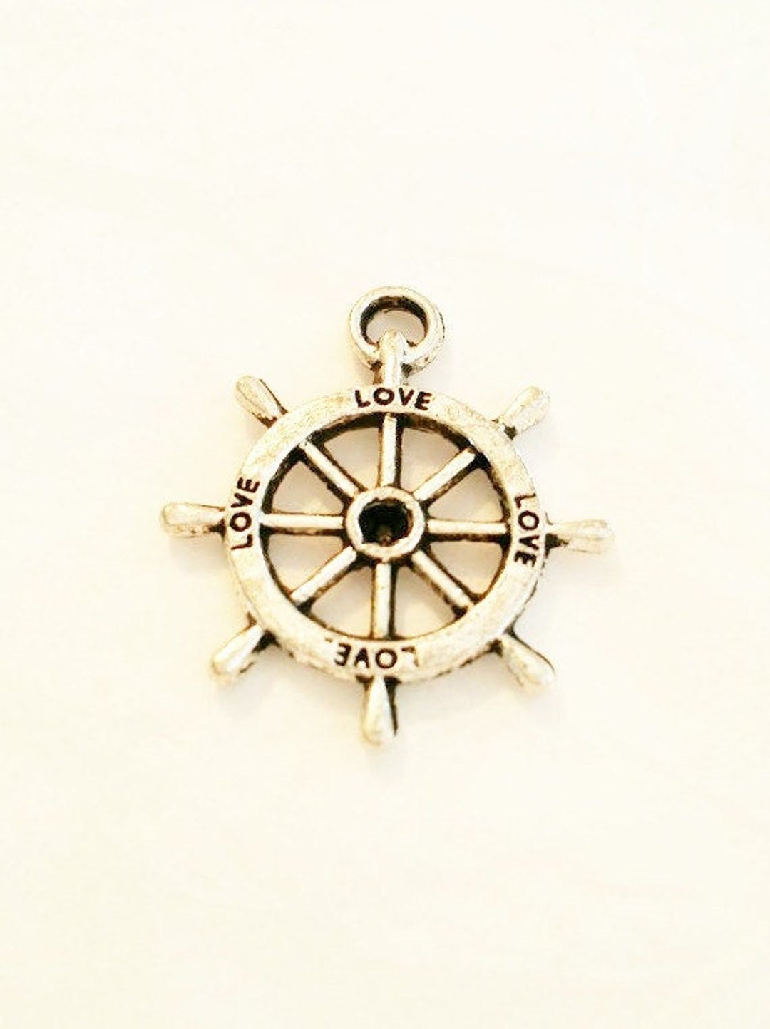 10 Nautical Ship Wheel Charms, Nautical Charms, Rudder Love charm ...