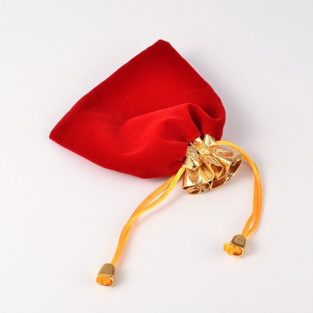 10 Red and Gold Velvet Bags, Gift Bags - Etsy