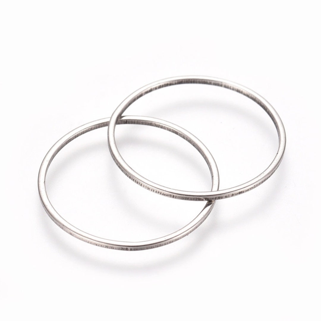 10 Round Stainless Steel Linking Rings, 19.5x0.8mm, Inner Diameter 18mm ...