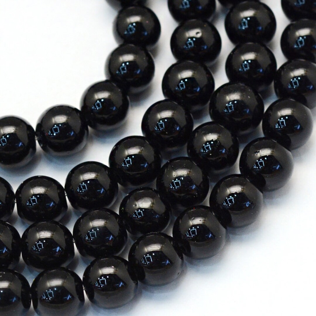 Black Glass Pearl Beads 3mm 4mm 6mm 8mm 10mm 12mm - Etsy