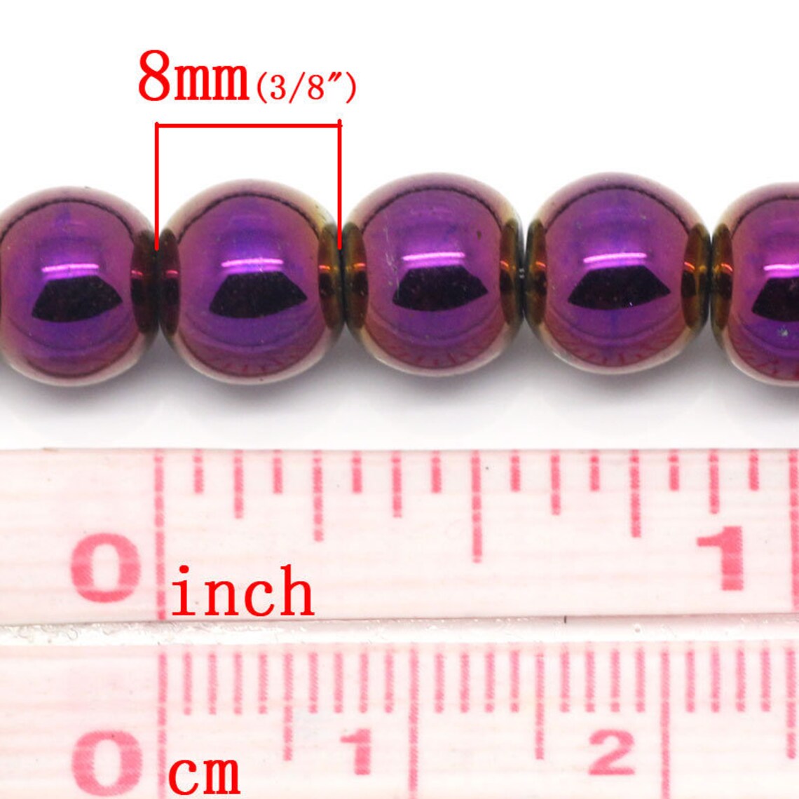 50 8mm Purple Synthetic Hematite Beads 410 - Etsy