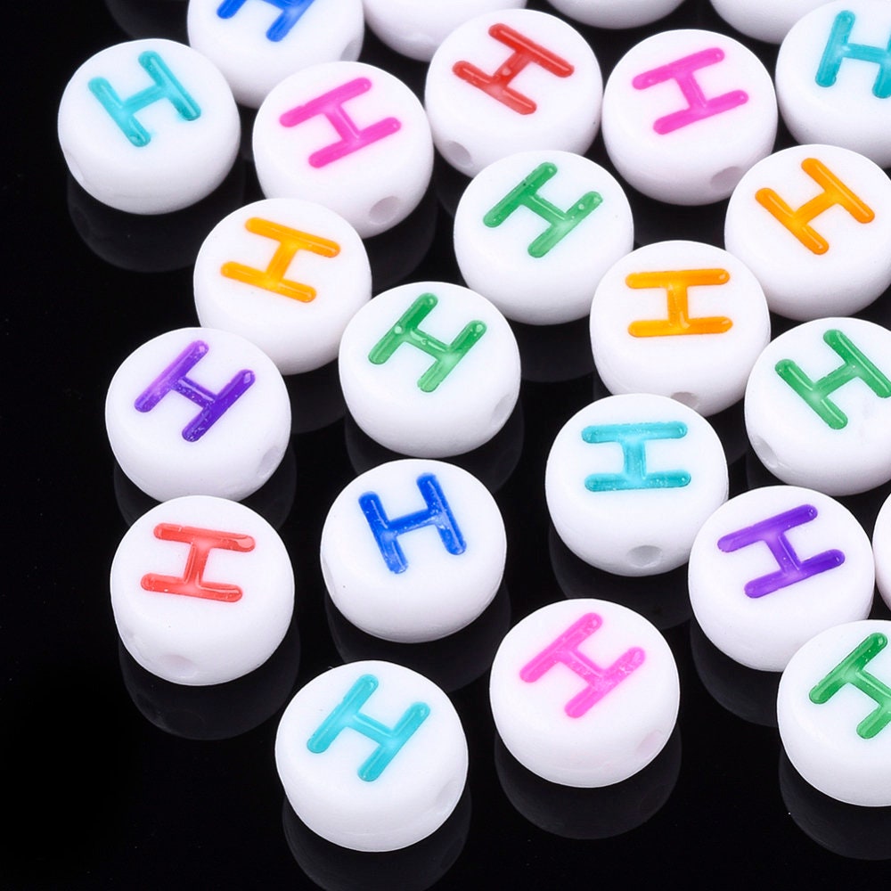 Letter H Acrylic Alphabet Beads Assorted Colors, Letter H Only - Etsy