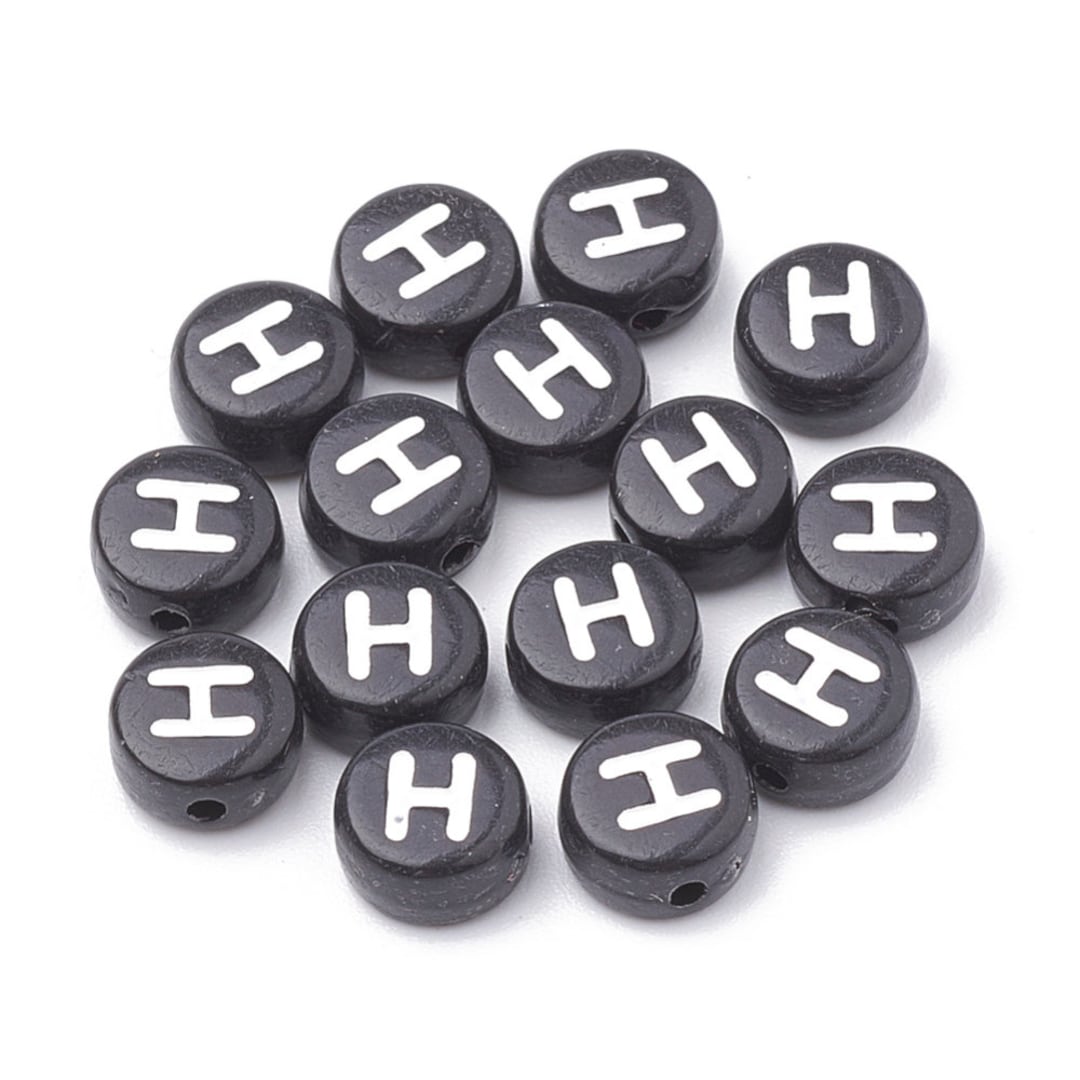 Letter H Beads, 7mm Round Alphabet Beads - Etsy