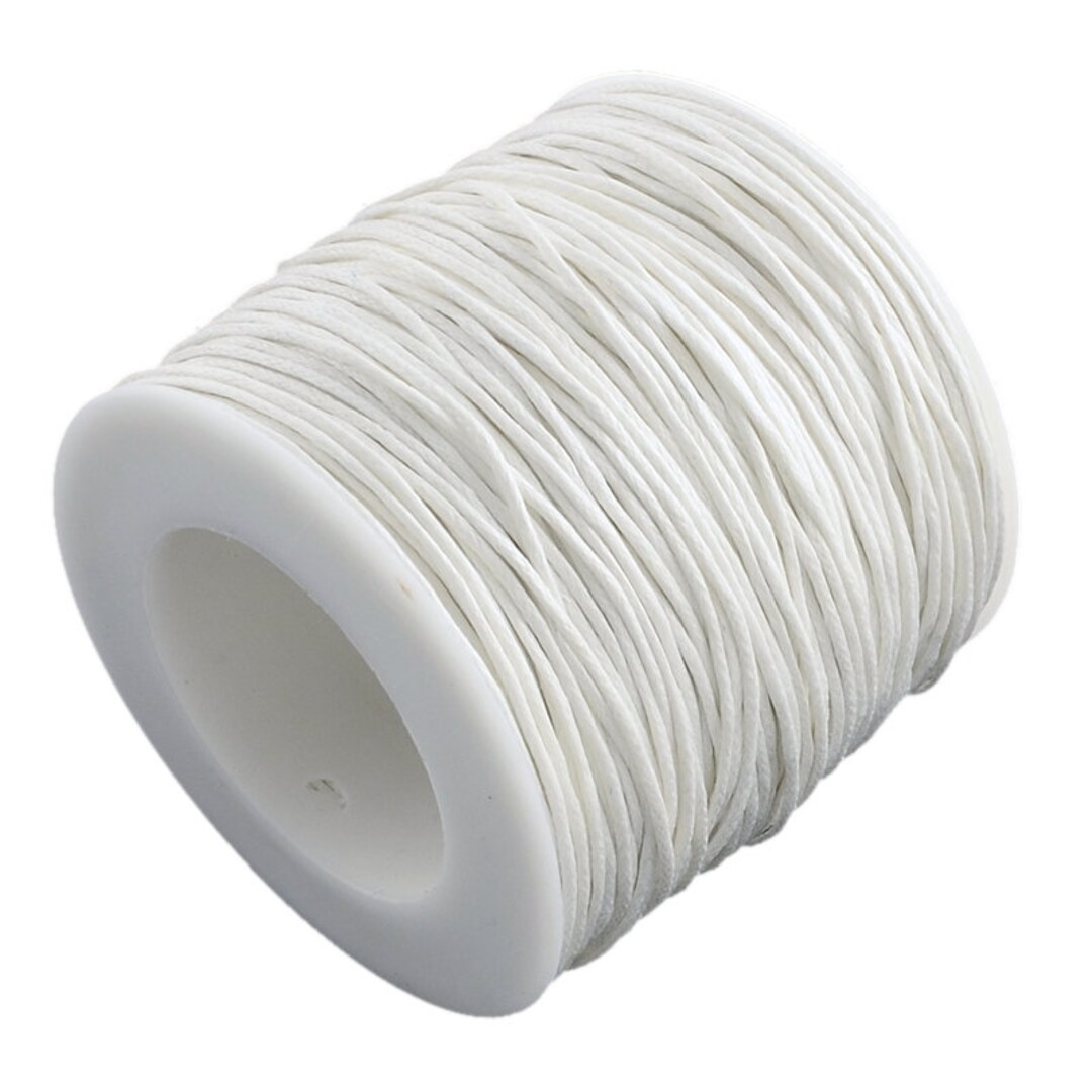White Waxed Cotton Cord 1mm 100 Yards per Roll - Etsy