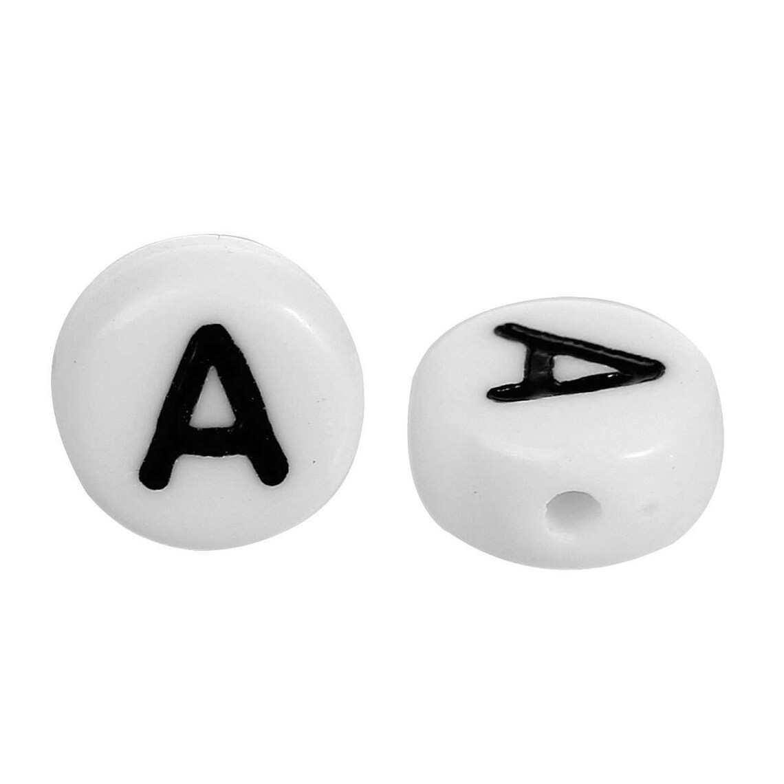Letter A Beads 7mm Black & White Alphabet Beads Acrylic - Etsy
