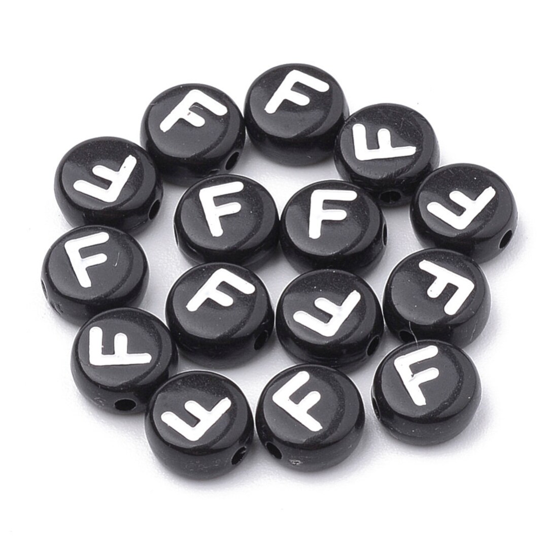 Letter F Beads, 7mm Round Alphabet Beads - Etsy