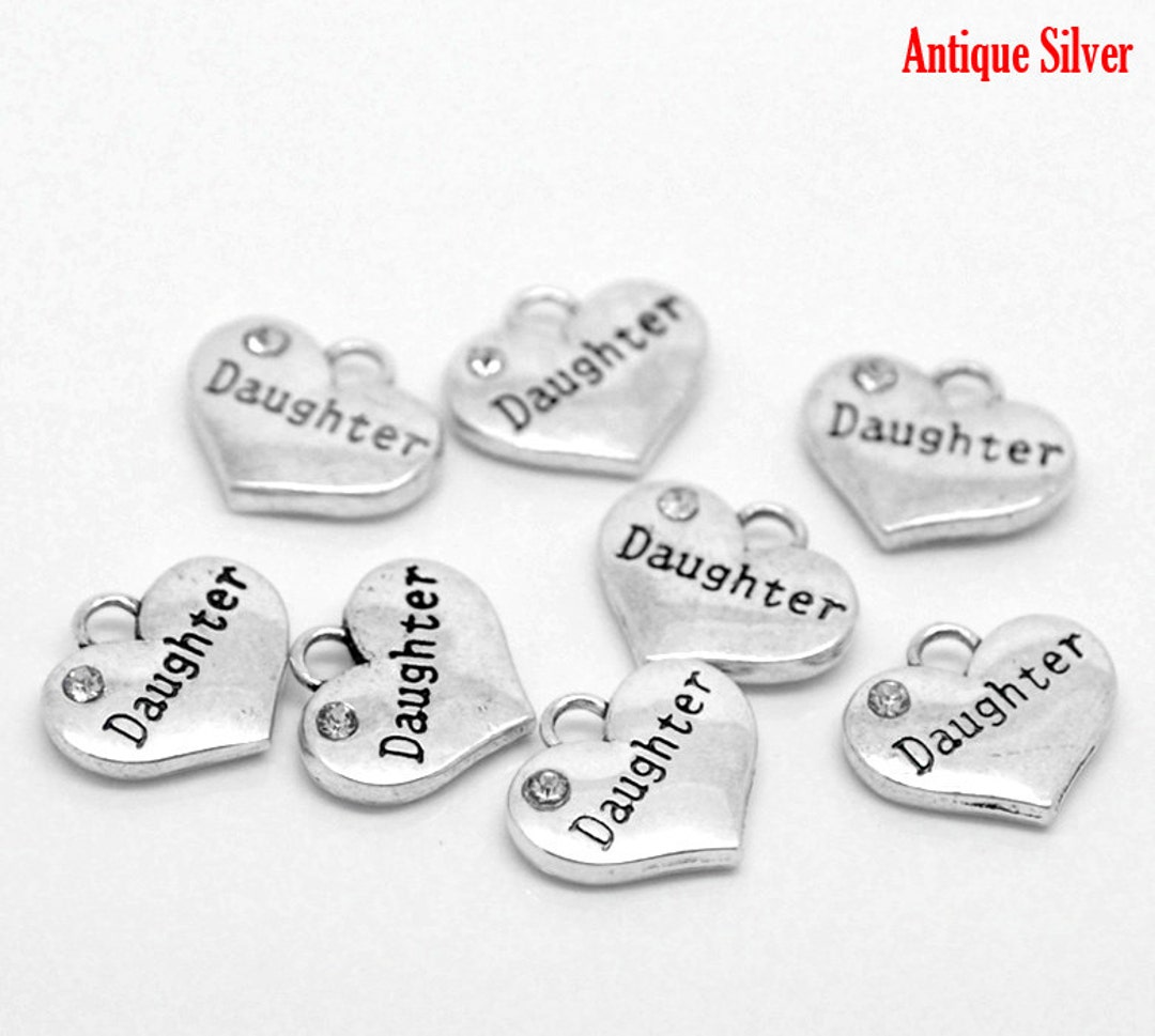20 Daughter Charms, Charm Supplies, Jewelry Making Charms, Wedding Gift ...