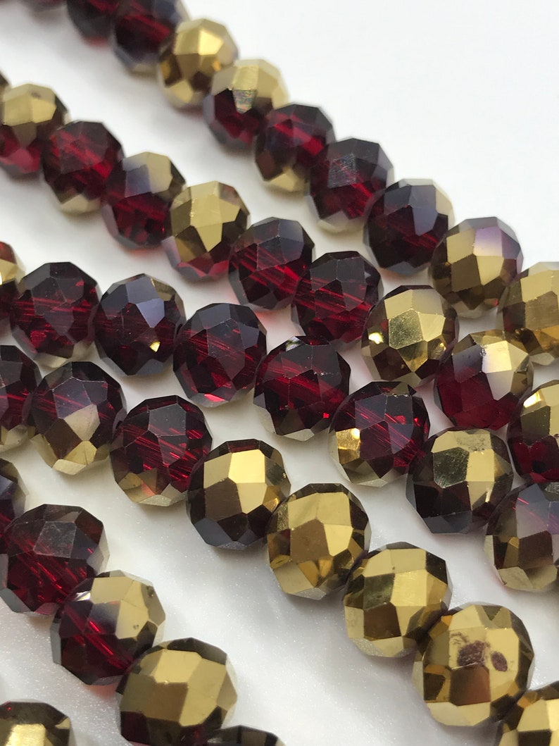 Dark Red and Gold Rondelle Beads 10x8mm, 8x6mm, 6x5mm - Etsy