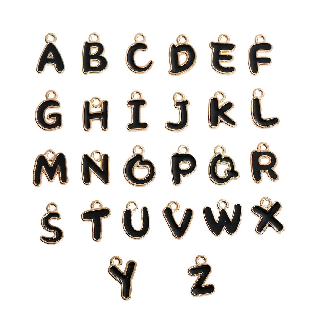 26 Enamel Alphabet Letters A-Z, Small 26 Alphabet Letter Charms, Full ...