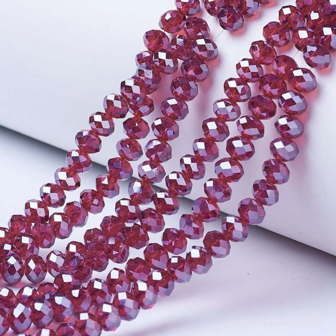 Dark Red AB Rondelle Beads 6mm 8mm 4mm - Etsy