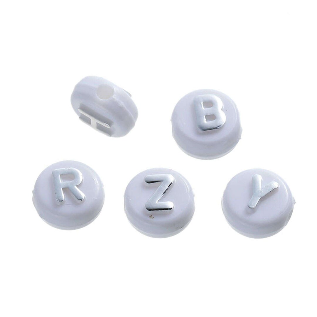 200 10mm Alphabet Beads, Acrylic ABC Letter Beads, ABC, Name Beads ...