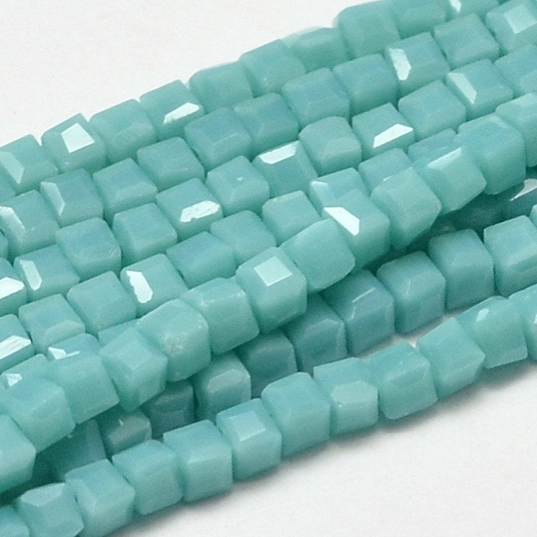200 Blue Cube Beads, Glass Beads, 2mm Beads, Small Cube Beads 2mm X 2mm ...