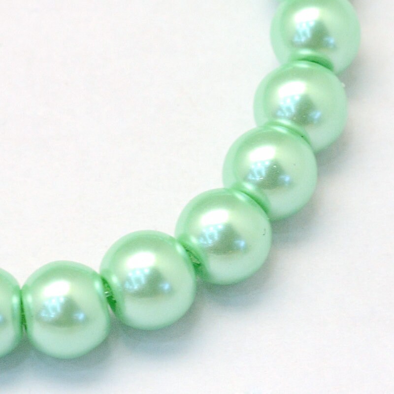 4mm 6mm 8mm 10mm Light Green Glass Pearl Beads - Etsy