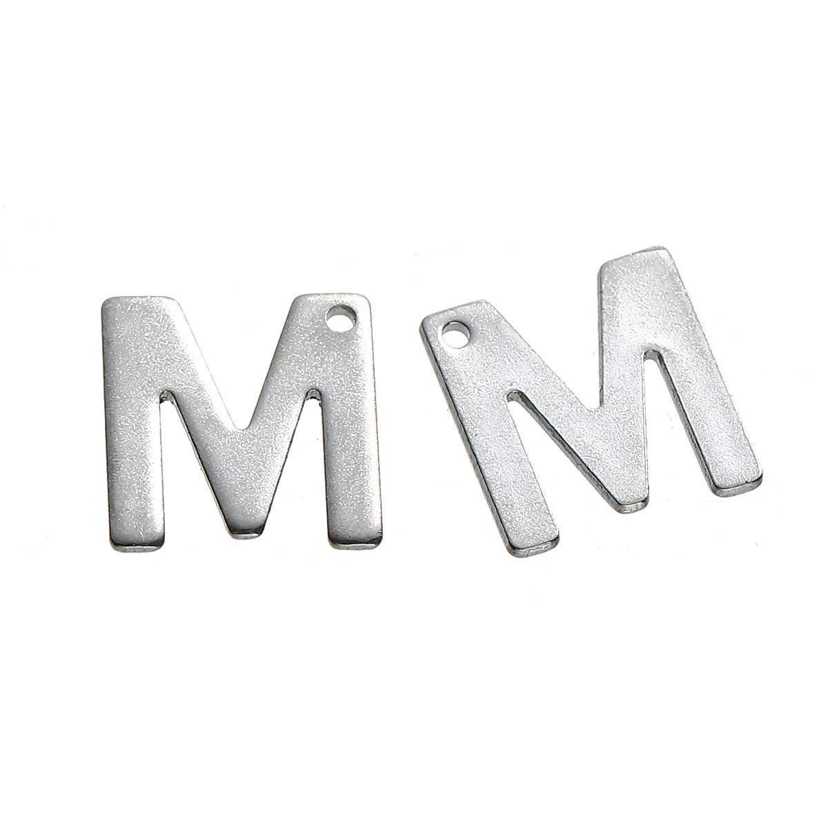 25 Letter M Charms Stainless Steel Initial Charms 770 - Etsy