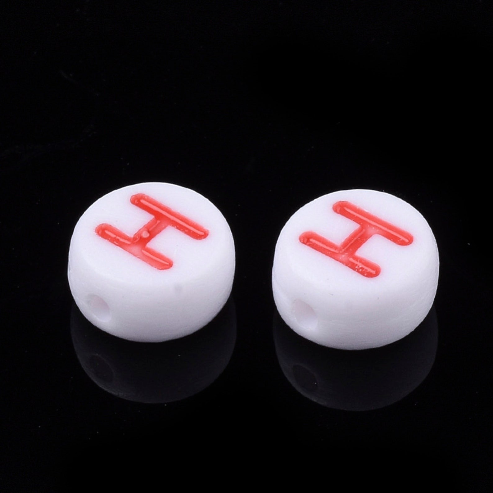 Letter H Acrylic Alphabet Beads Assorted Colors Letter H - Etsy