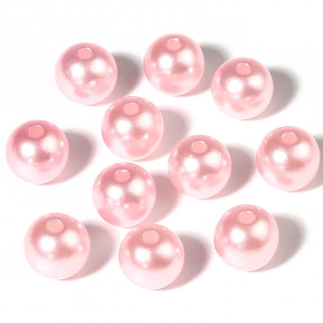 Pink Acrylic Pearl Beads, 6mm Pink Pearls, 8mm Pink Pearls Plastic - Etsy
