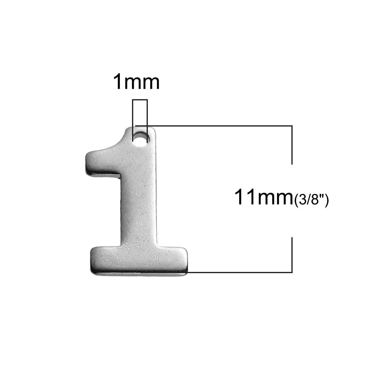 25 Number 1 Charms Number One Charms Stainless Steel | Etsy