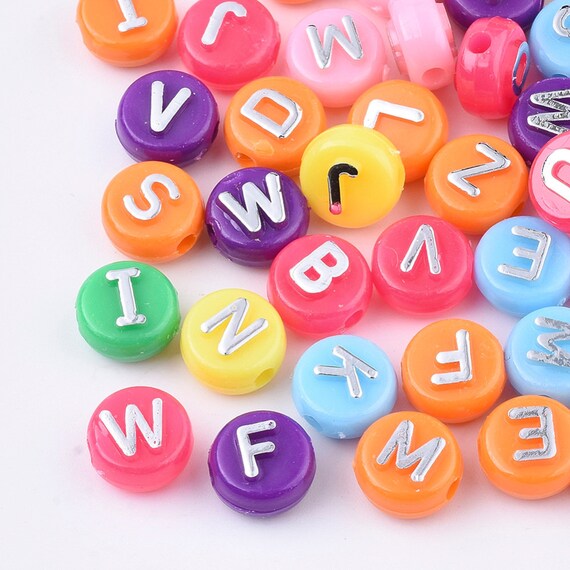 200 10mm Assorted Letter Beads Acrylic Alphabet beads | Etsy
