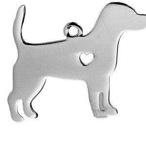 Beagle Dog Charm Stainless Steel, Metal Charm Blanks, Stamping Supplies ...