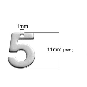 25 Number 5 Charms Stainless Steel, Number Five Charms, 11mm X 7.5mm - Etsy