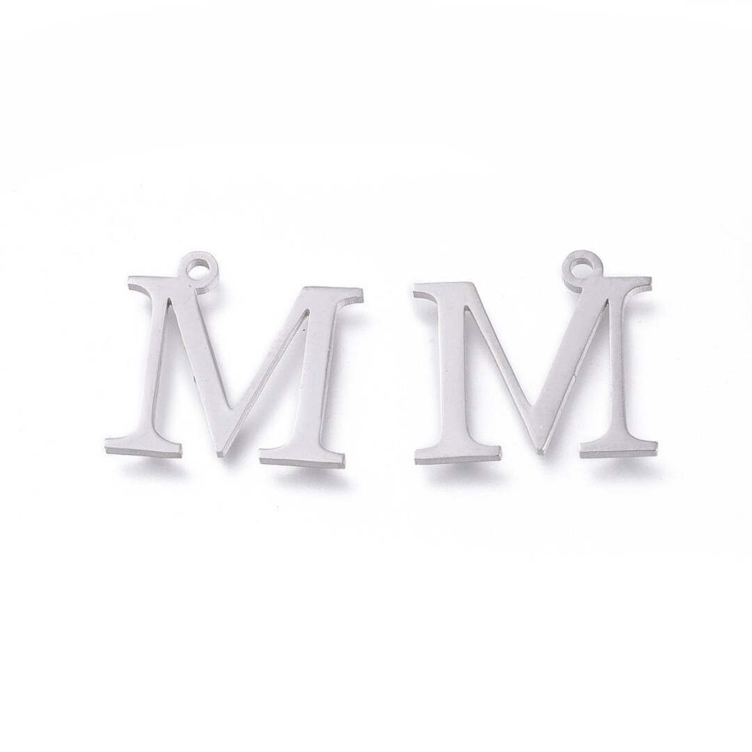Mu Greek Letter Charms Stainless Steel, Greek Alphabet Charms, Letter M ...