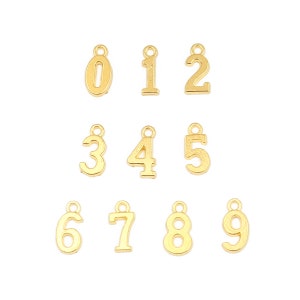 Number Charms Gold Tone - Etsy