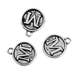Letter M Charms Antique Silver Tone Round Initial Charms - Etsy