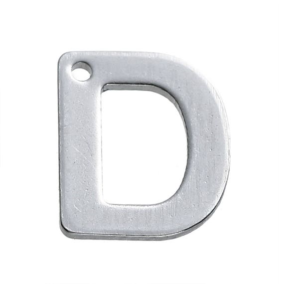 25 Letter D Charms Stainless Steel 11mm X 9mm Initial Charms - Etsy