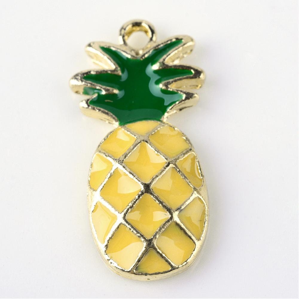 10 Pineapple enamel charm 226 | Etsy