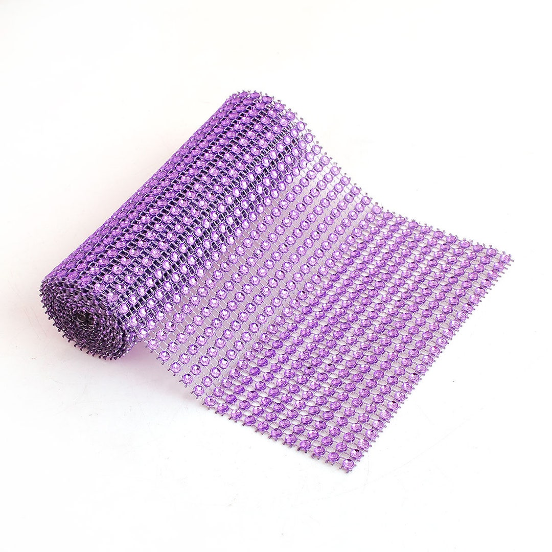 Purple Rhinestone Mesh 24 Rows Purple Rhinestone Mesh for Crafts ...