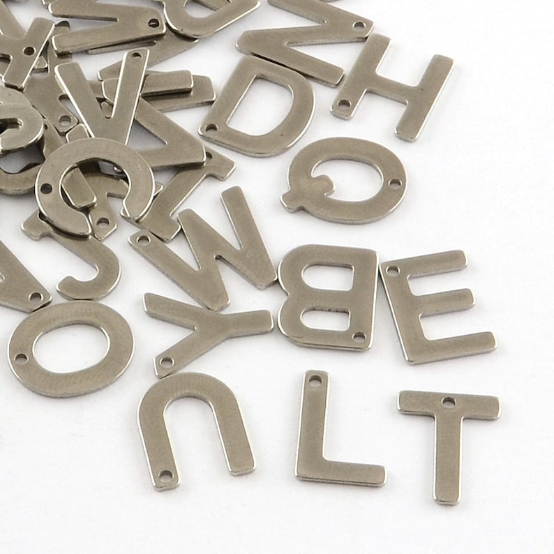 200 Random Stainless Steel Alphabet Letter Initial Charms - Etsy