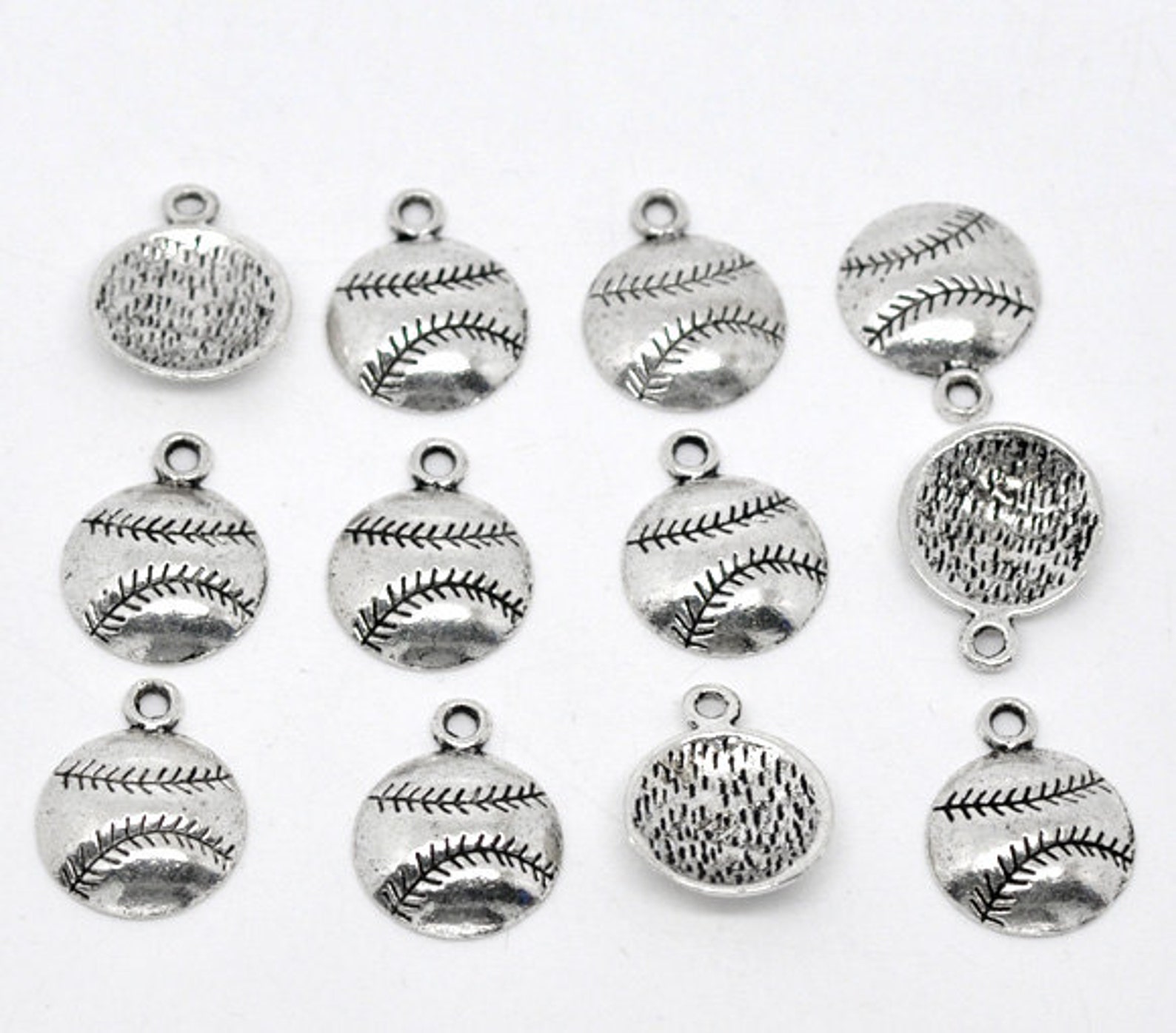 50 Baseball Charms Softball Charms Antique Silver 2662 309 | Etsy