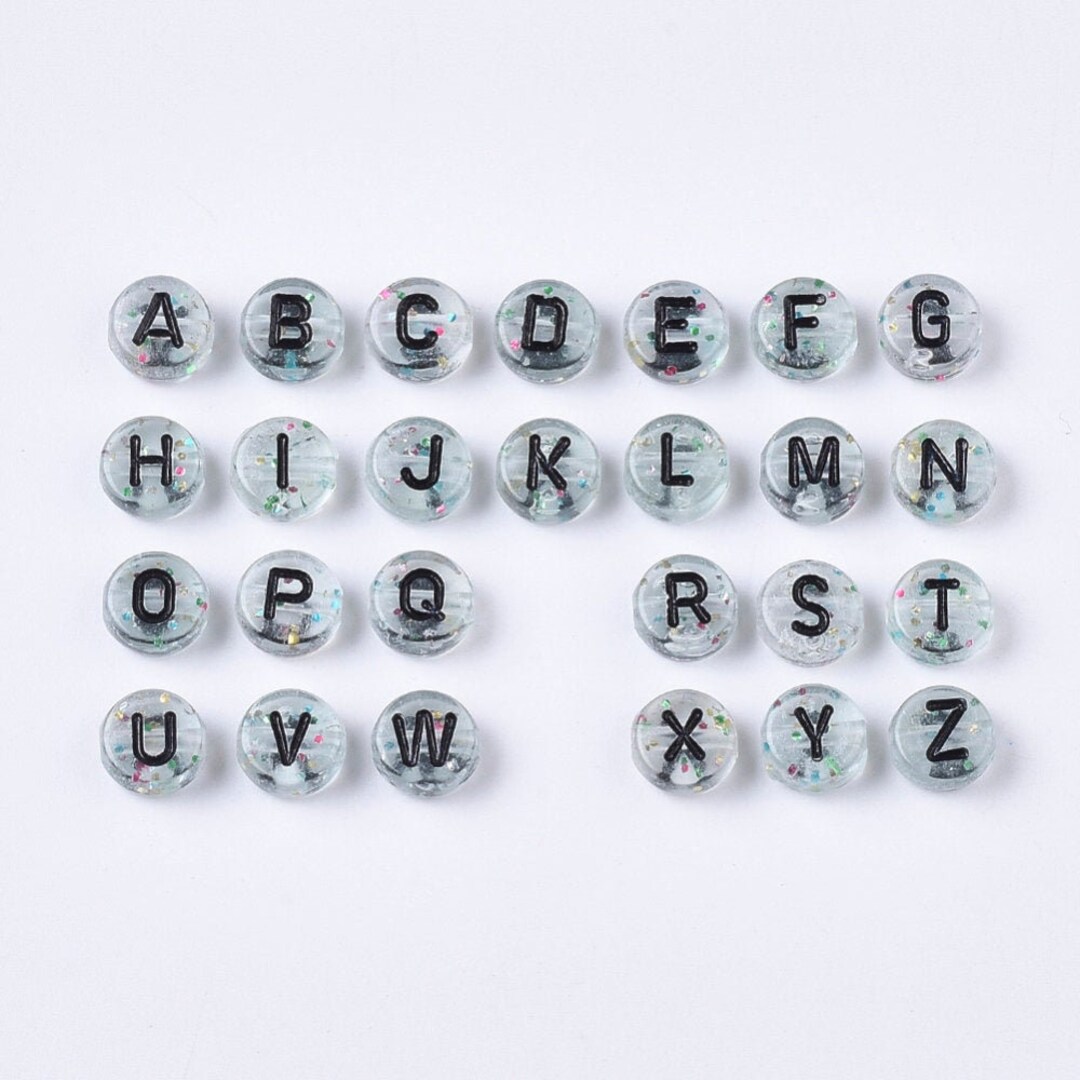 500 Glitter Alphabet Beads, 7mm Acrylic Letter Beads - Etsy