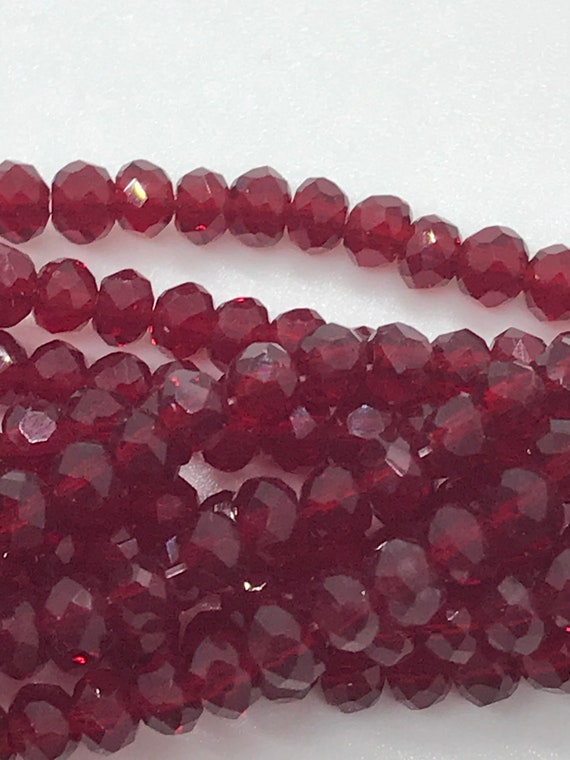 145 Dark Red Transparent Rondelle Glass Beads 3x2mm | Etsy