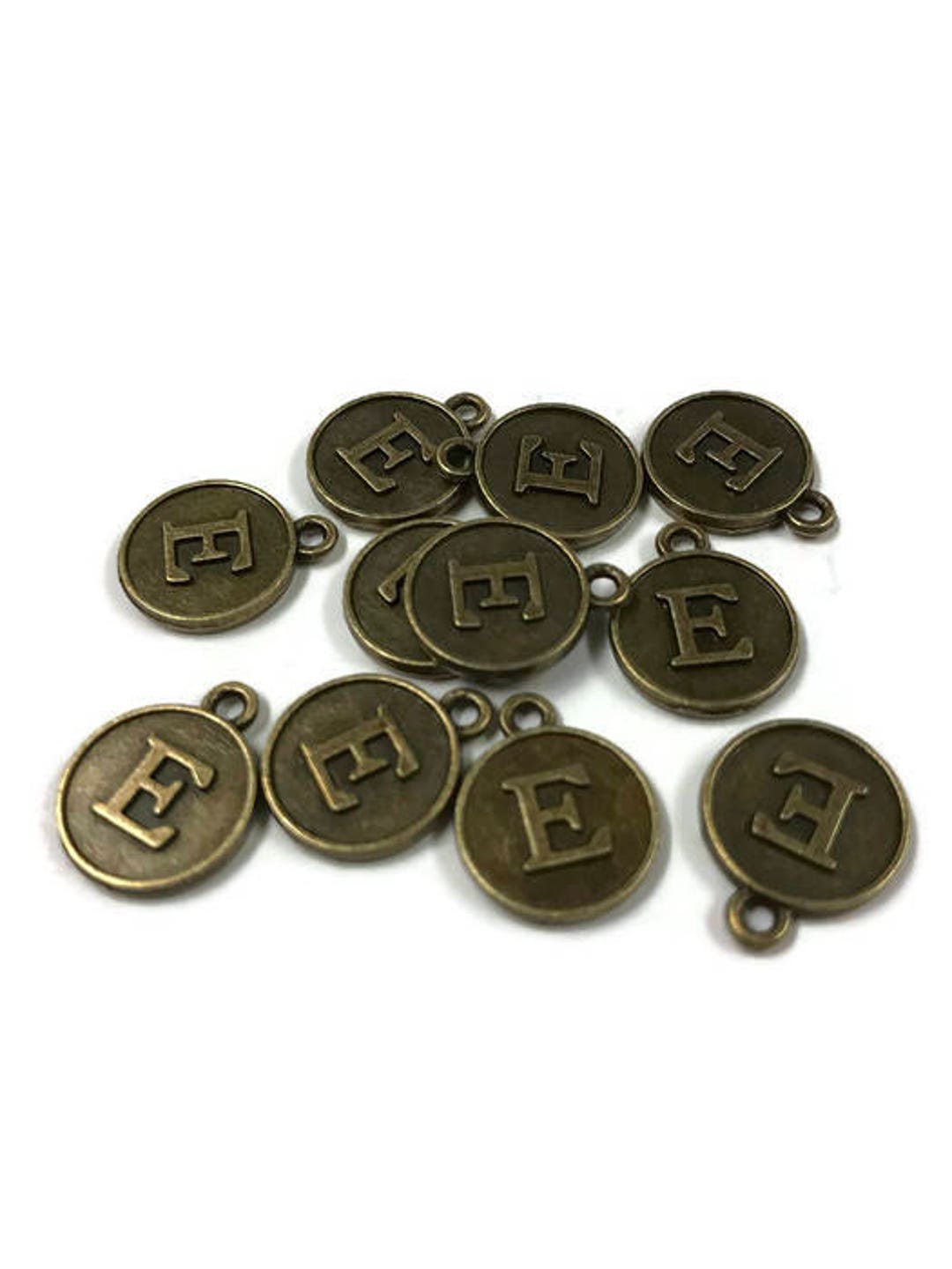 Letter E Alphabet Initial Letter Tag Charms Antique Bronze Tone - Etsy