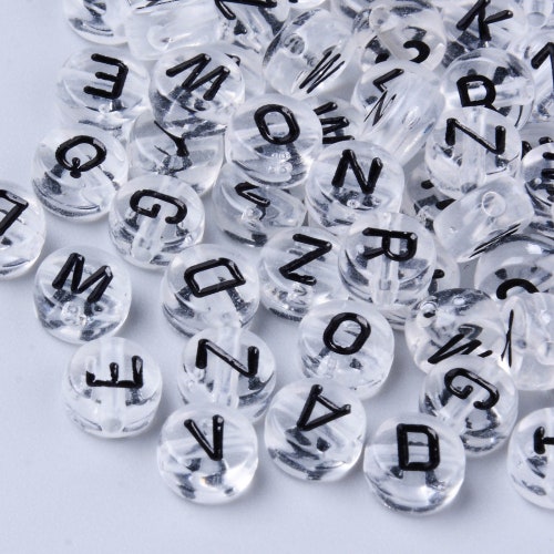 Letter B Alphabet Beads Black Alphabet Letter Beads Acrylic - Etsy