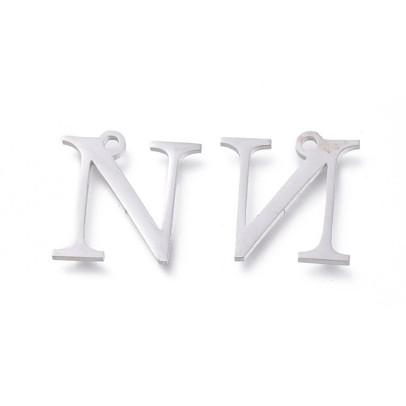 Nu Greek Letter Charms Stainless Steel Greek Alphabet Charms - Etsy