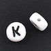 Letter K Beads 7mm, Black & White Alphabet Beads, Acrylic Letter Beads ...